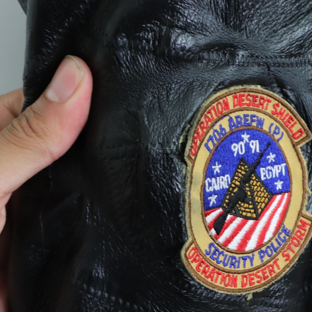 Vintage Operation Desert Storm Leather Jacket Xl - Gem